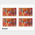 Bengal Tiger Rectangular Sticker | Zazzle