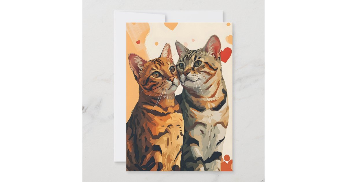 Bengals Cats Valentine's day Holiday Card | Zazzle
