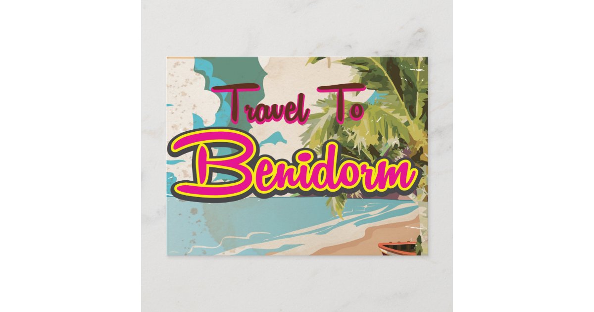 Benidorm,Spain Vintage vacation Poster Postcard | Zazzle.com