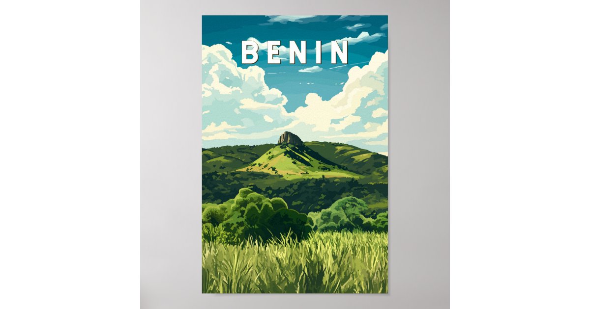 Benin Illustration Travel Art Vintage Poster | Zazzle