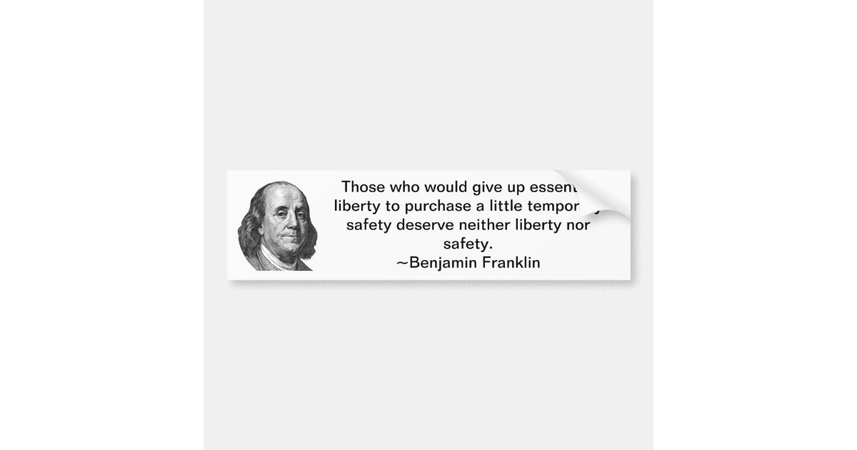 Benjamin Franklin- Bumper Sticker | Zazzle