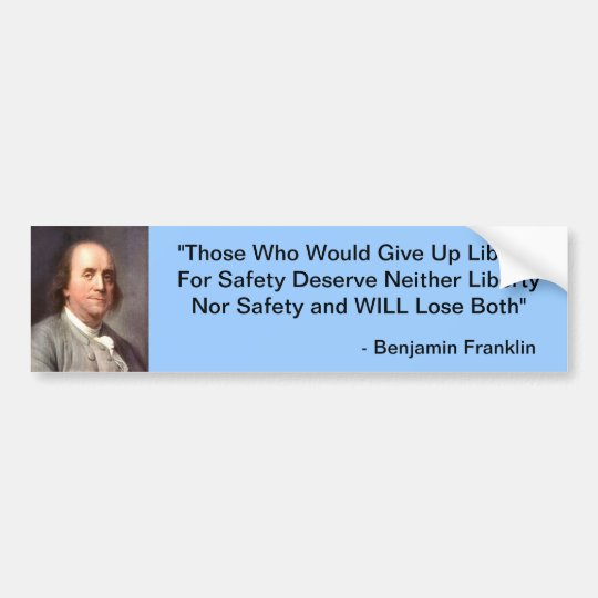 Benjamin Franklin Bumper Sticker | Zazzle.com