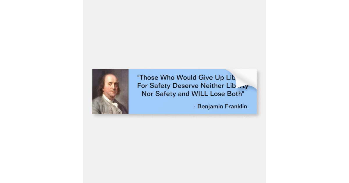 Benjamin Franklin Bumper Sticker | Zazzle