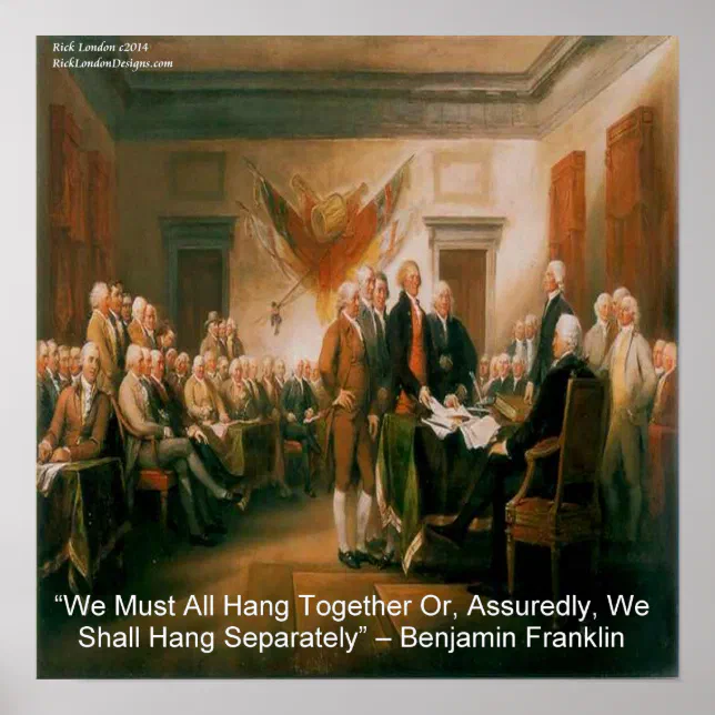 Benjamin Franklin & Declaration Of Independence Poster | Zazzle