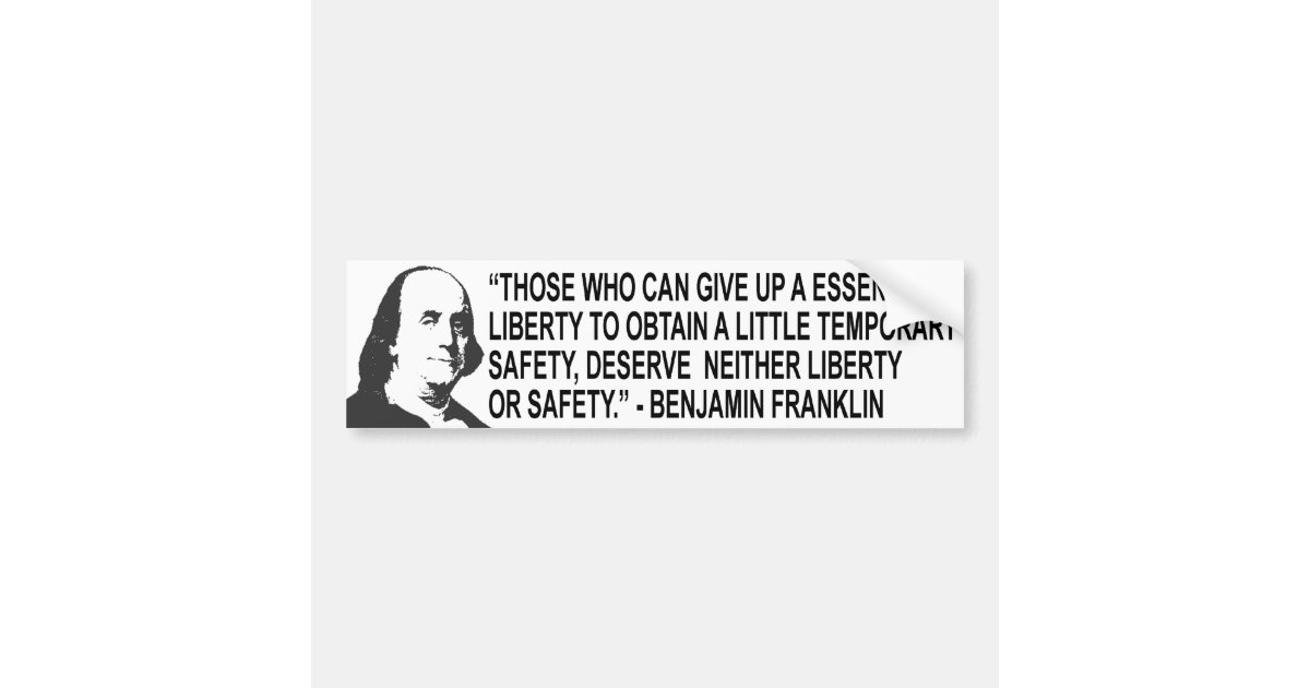 Benjamin Franklin Quote Bumper Sticker | Zazzle