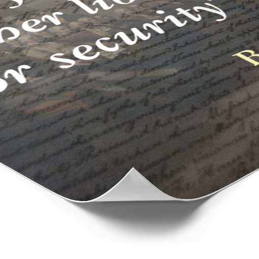 Benjamin Franklin Quote on Liberty Poster | Zazzle