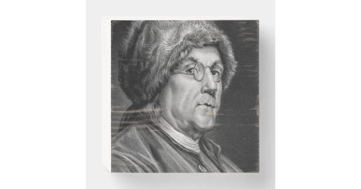 BENJAMIN FRANKLIN WOODEN BOX SIGN | Zazzle