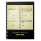 Benjamin Franklin's Schedule Notebook | Zazzle.com