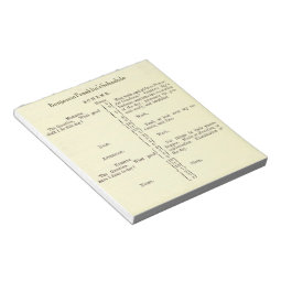 Benjamin Franklin's Schedule Planner notepad | Zazzle