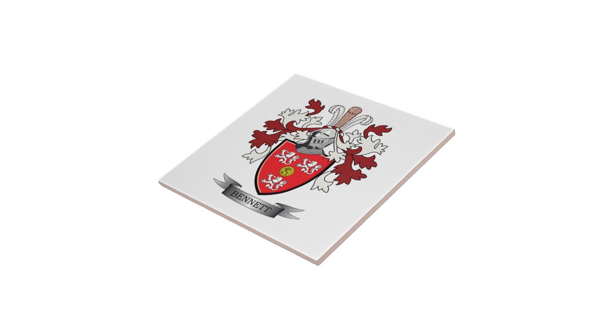 Bennett Family Crest Coat of Arms Ceramic Tile | Zazzle
