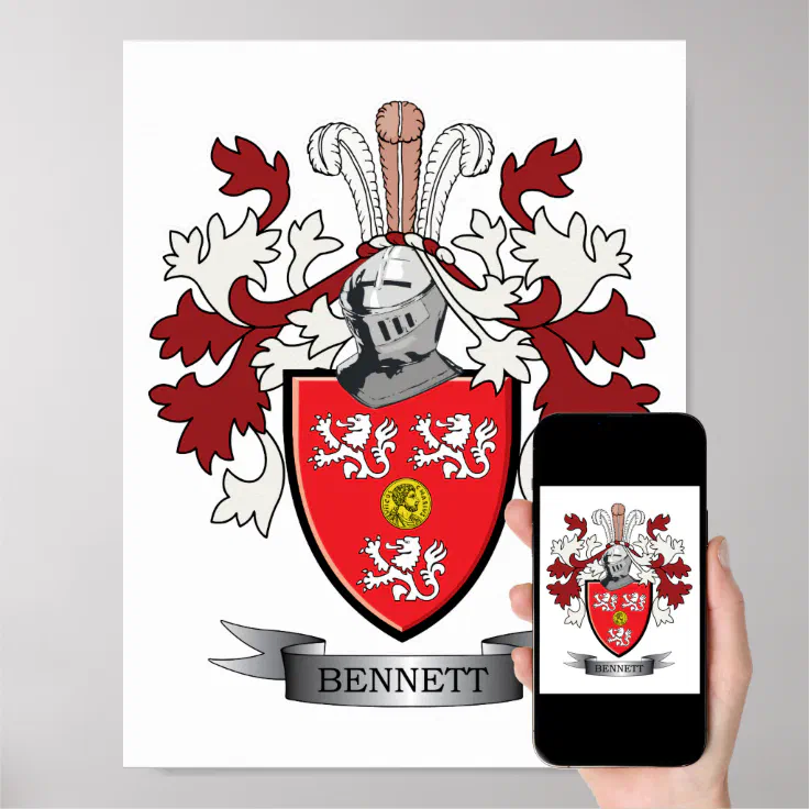 Bennett Family Crest Coat of Arms Poster | Zazzle