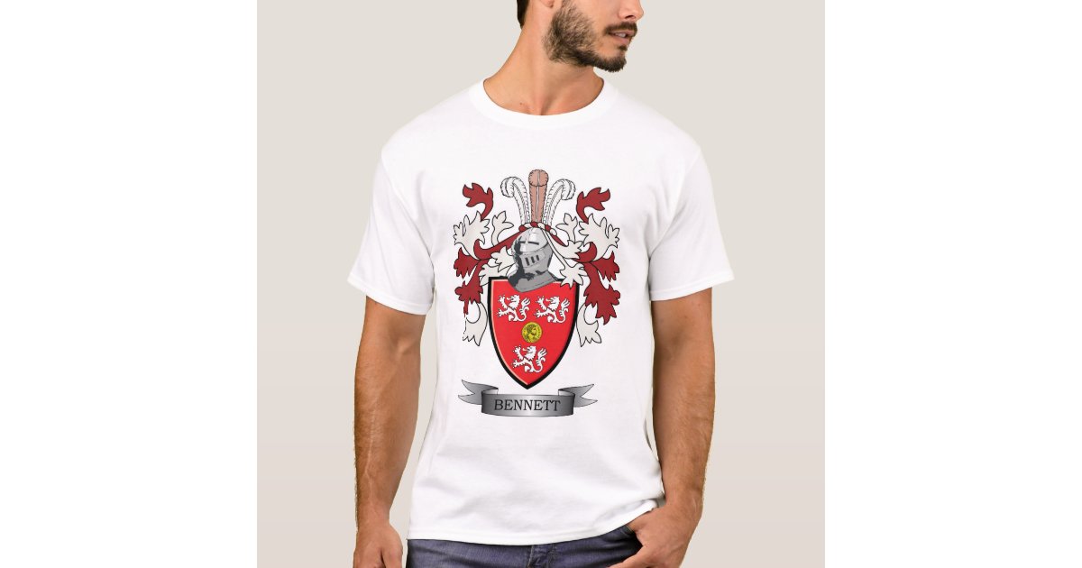 Bennett Family Crest Coat of Arms T-Shirt | Zazzle