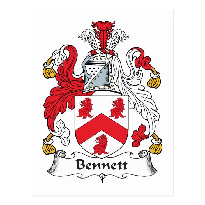 Bennett Family Crest Postcard | Zazzle.com