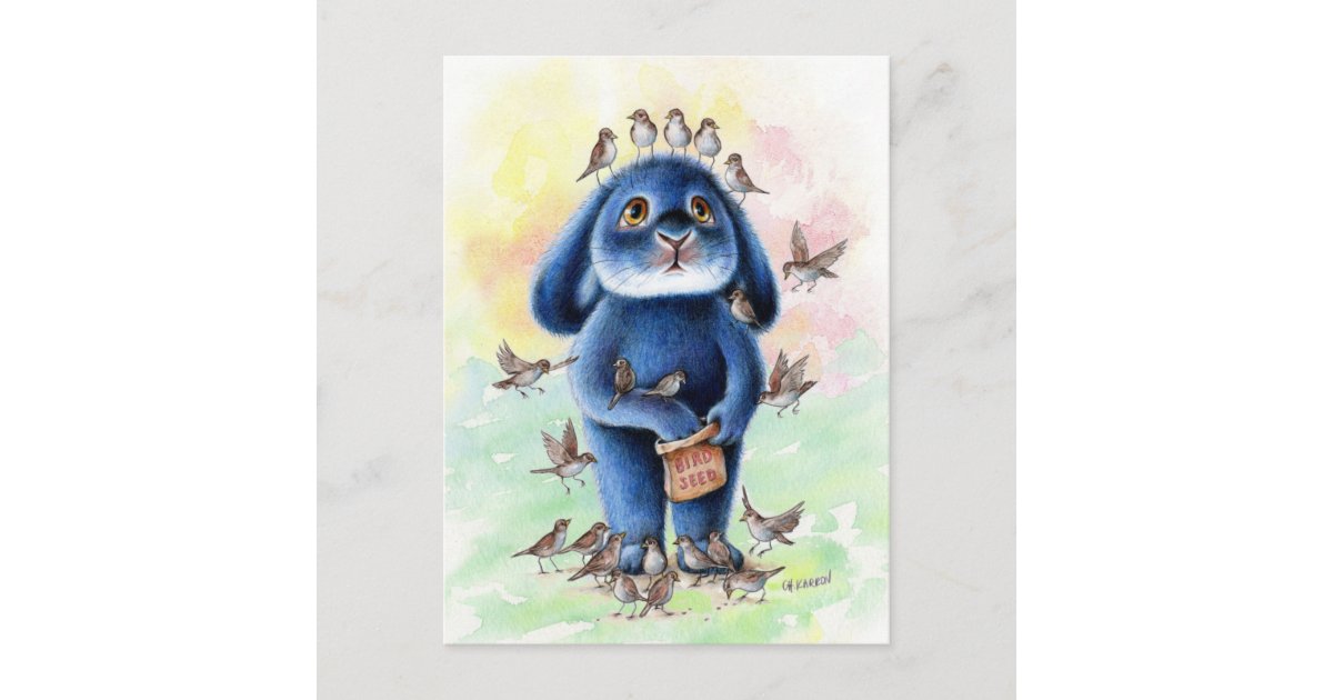 Benny Blue - Bird Seed Postcard | Zazzle