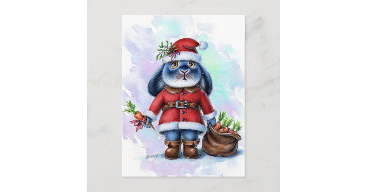 Benny Blue - Santa Postcard | Zazzle