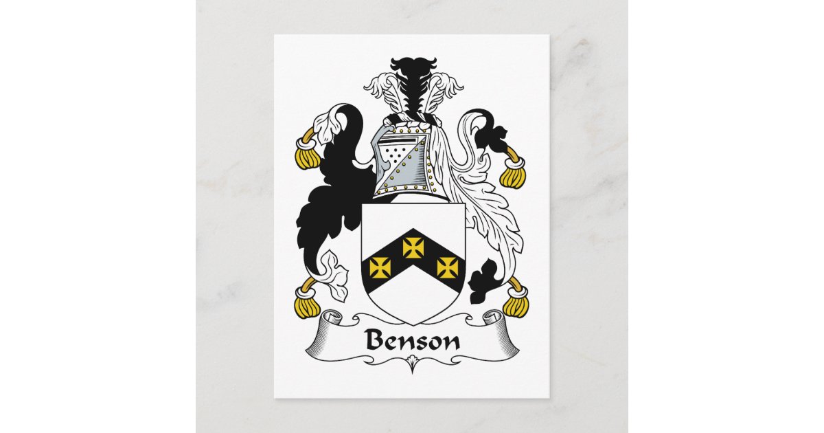 Benson Family Crest Postcard | Zazzle