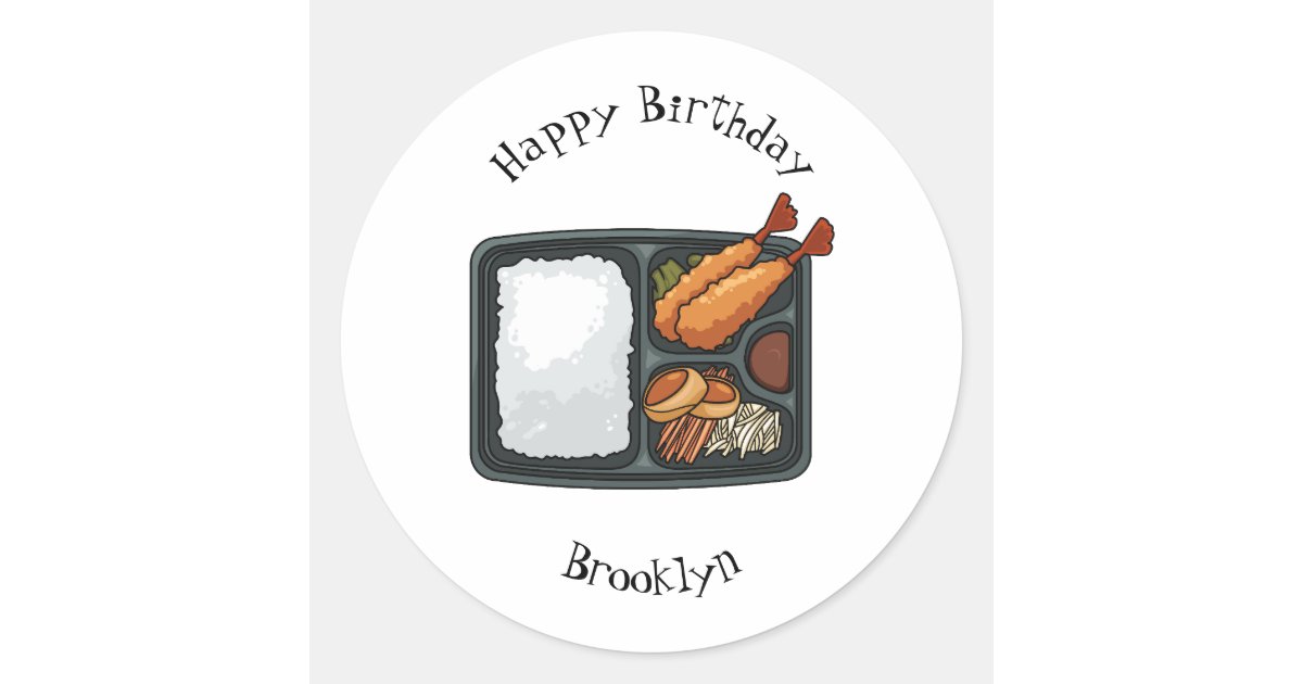Bento cartoon illustration classic round sticker | Zazzle