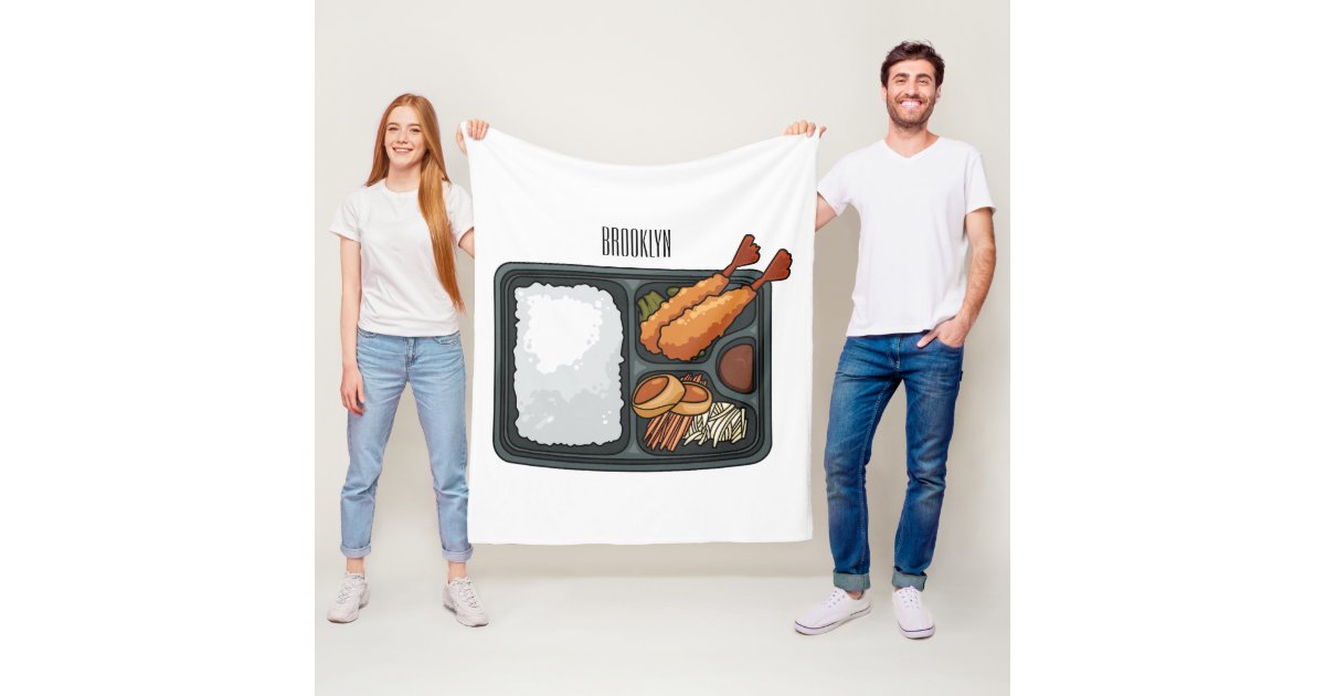 Bento cartoon illustration fleece blanket | Zazzle