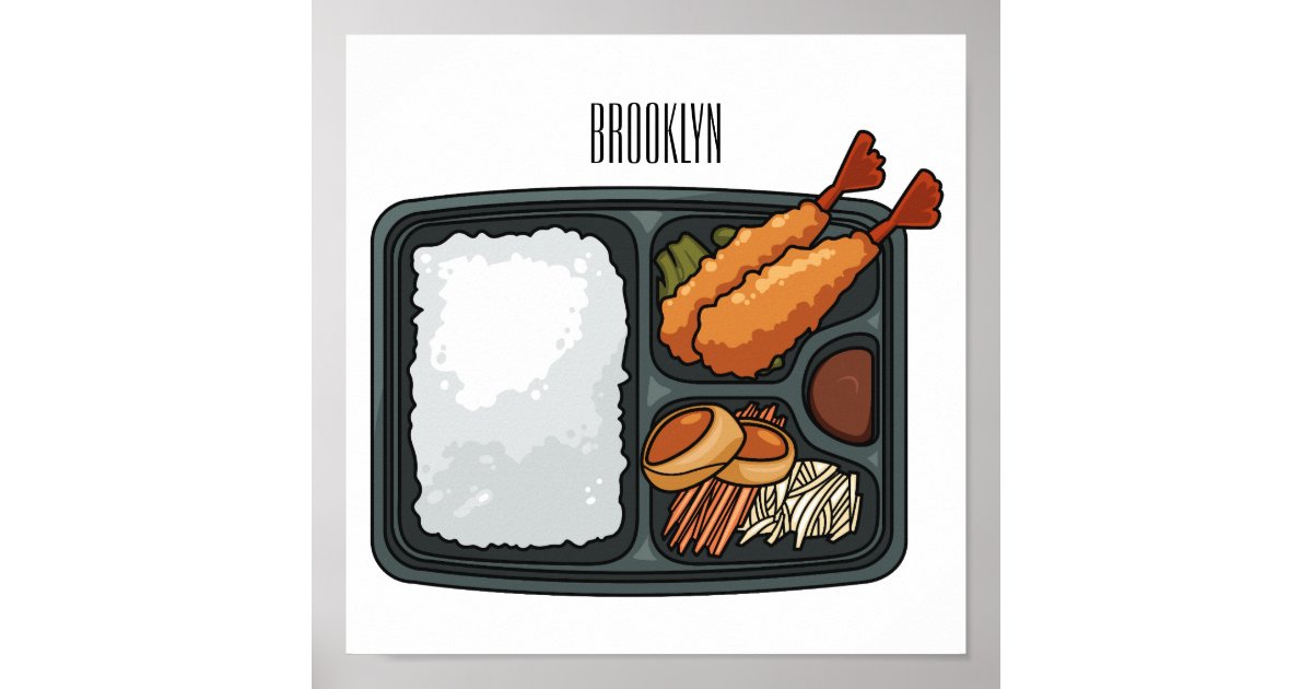 Bento cartoon illustration poster | Zazzle
