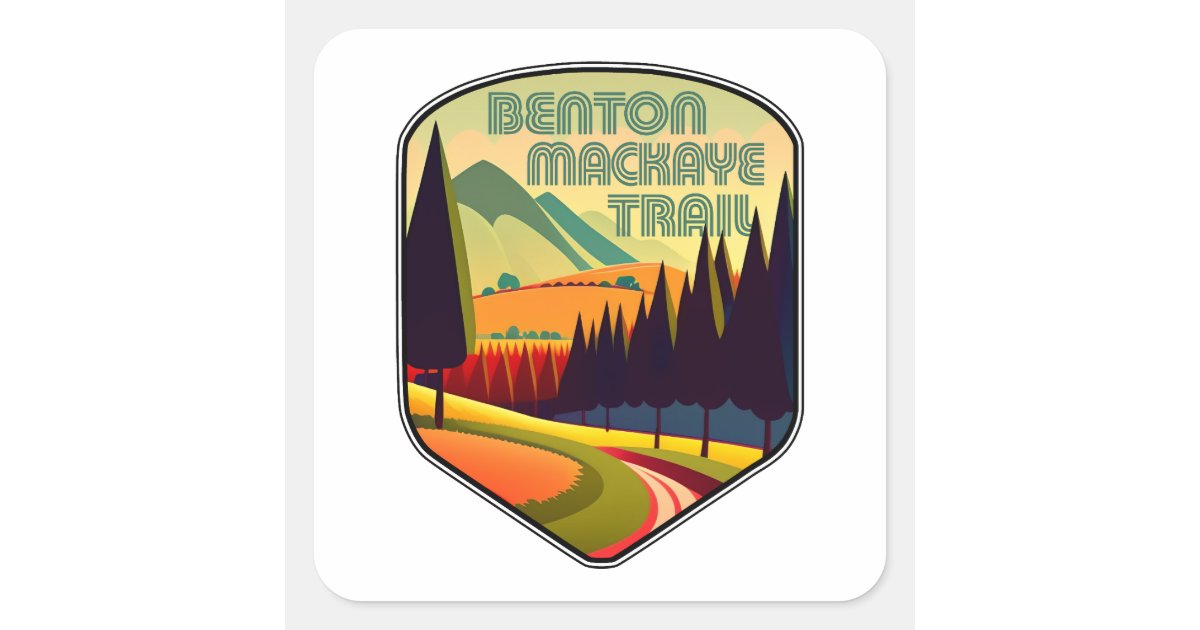 Benton MacKaye Trail Colors Square Sticker | Zazzle