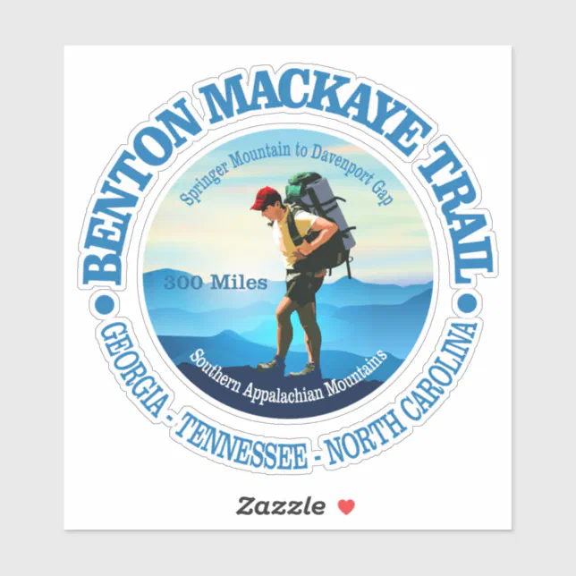 Benton MacKaye Trail (Hiker C) Sticker | Zazzle
