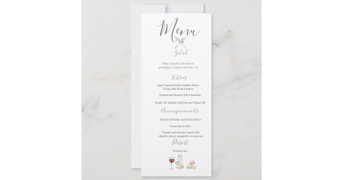 Benvenuti Italia Wedding Menu | Zazzle