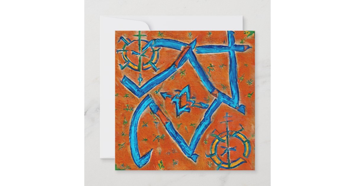 Berber Amazigh motifs, abstract signs and symbols Holiday Card | Zazzle