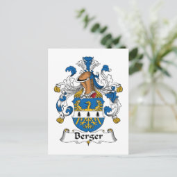 Berger Family Crest Postcard | Zazzle