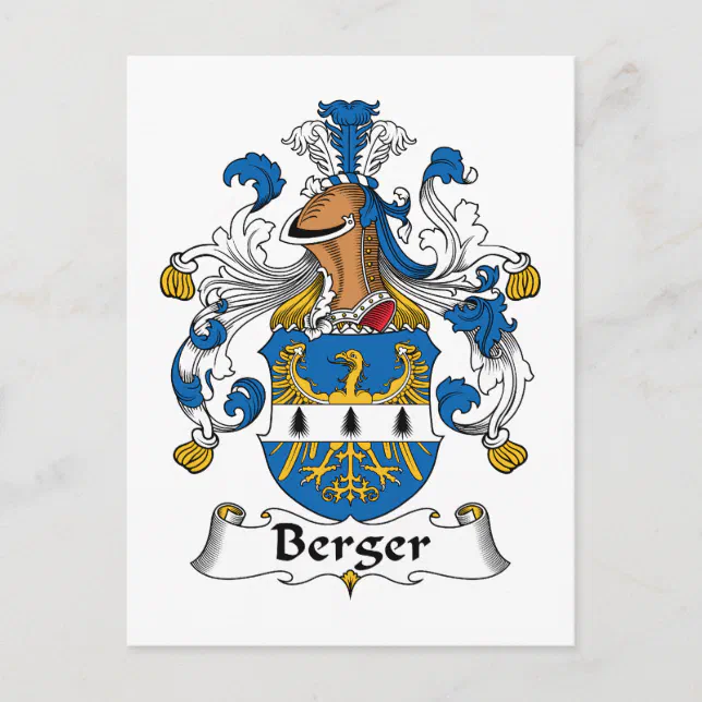Berger Family Crest Postcard | Zazzle