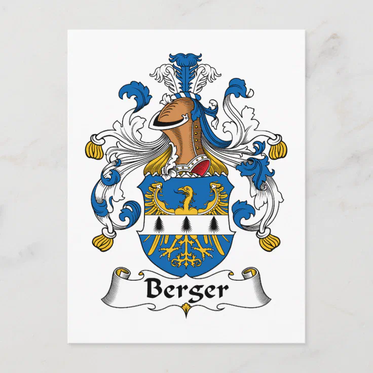 Berger Family Crest Postcard | Zazzle