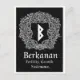Berkanan Rune /Fertility / Black Version Postcard | Zazzle