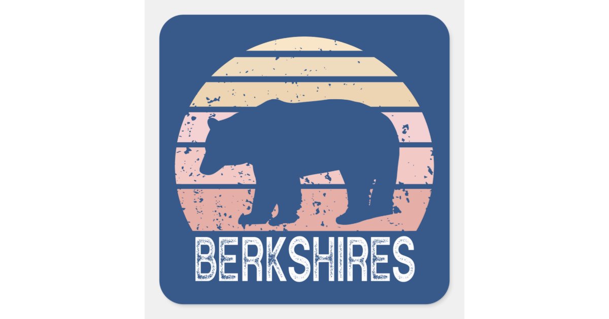 Berkshires Retro Bear Square Sticker | Zazzle
