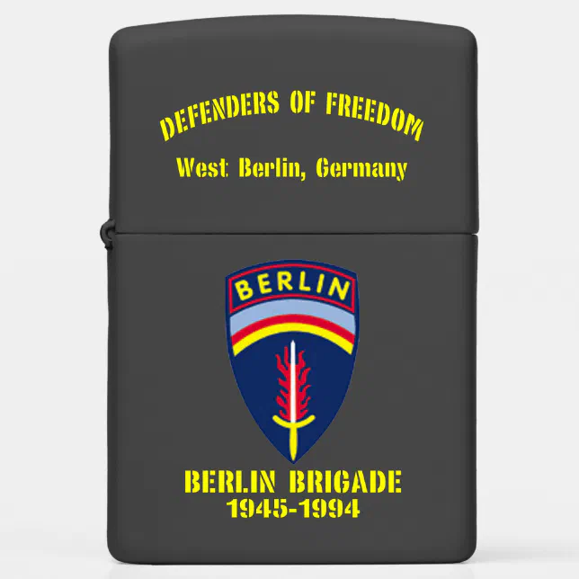 Berlin Brigade Lighter (with Yellow Lettering) | Zazzle