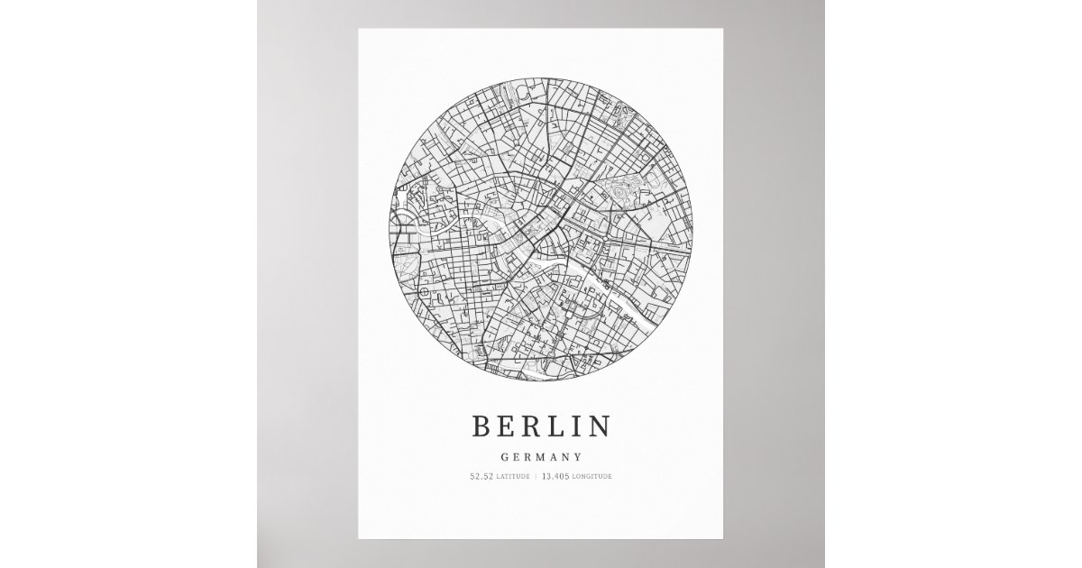 Berlin Cartography Map Poster | Zazzle