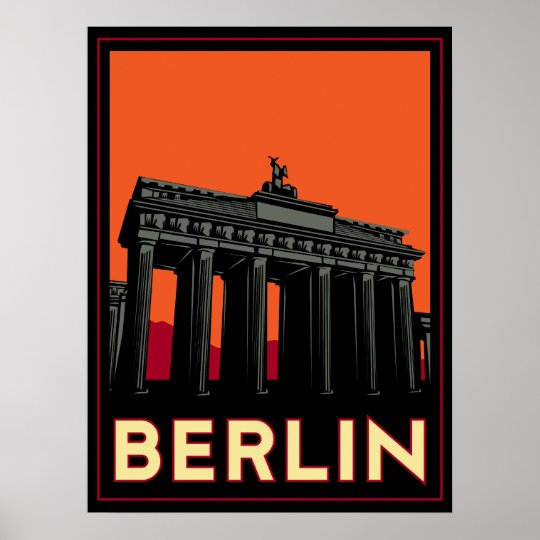 berlin germany oktoberfest art deco retro travel poster | Zazzle.com