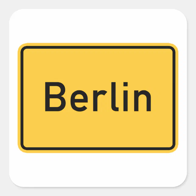 Berlin, Germany Road Sign Square Sticker | Zazzle
