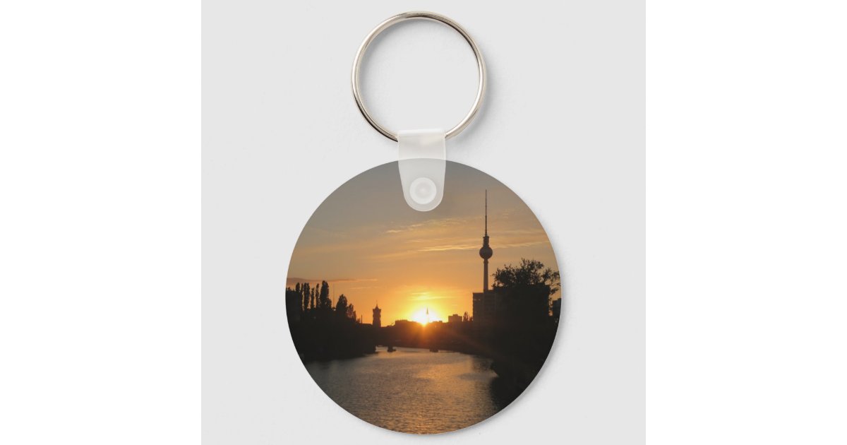 Berlin Germany Skyline Night Postcard Keychain | Zazzle