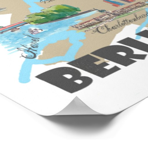 Berlin highlights map poster | Zazzle