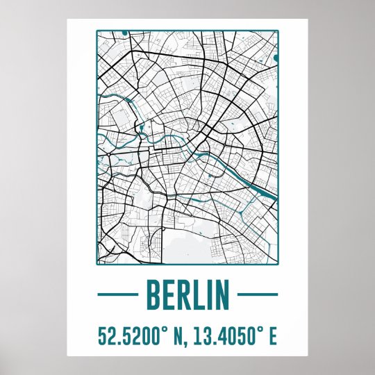 berlin Minimalist city Map, berlin DIY city Map Poster | Zazzle.com