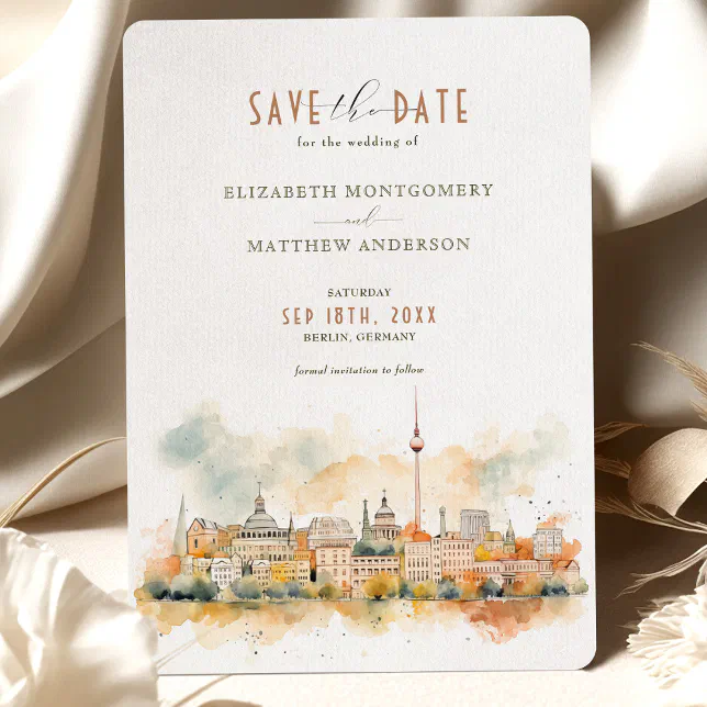 Berlin Skyline Germany Save-the-Date Invitation | Zazzle