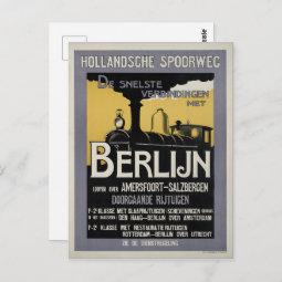 Berlin Train Vintage Travel Postcard | Zazzle