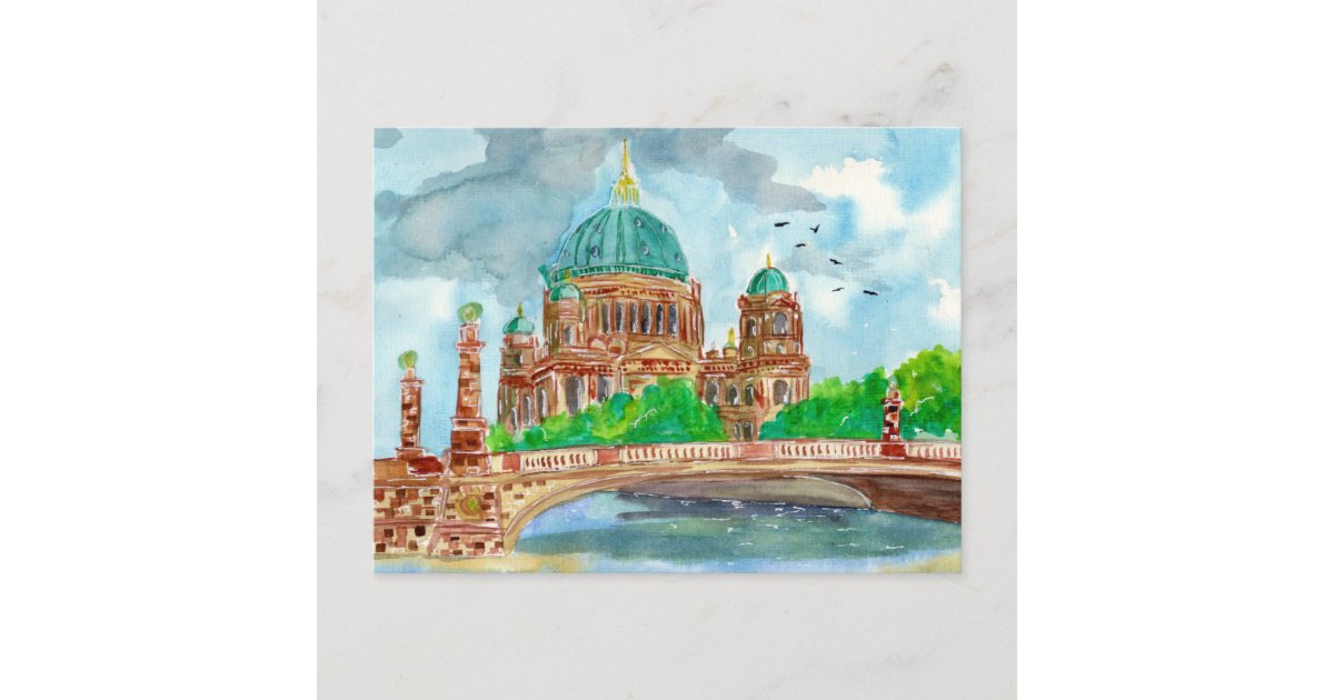 Berliner Dom Watercolor Postcard | Zazzle Berliner Dom Watercolor Postcard | Zazzle