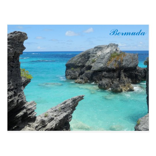 Bermuda Blue Ocean Rocky Beach Travel Photo Postcard | Zazzle.com