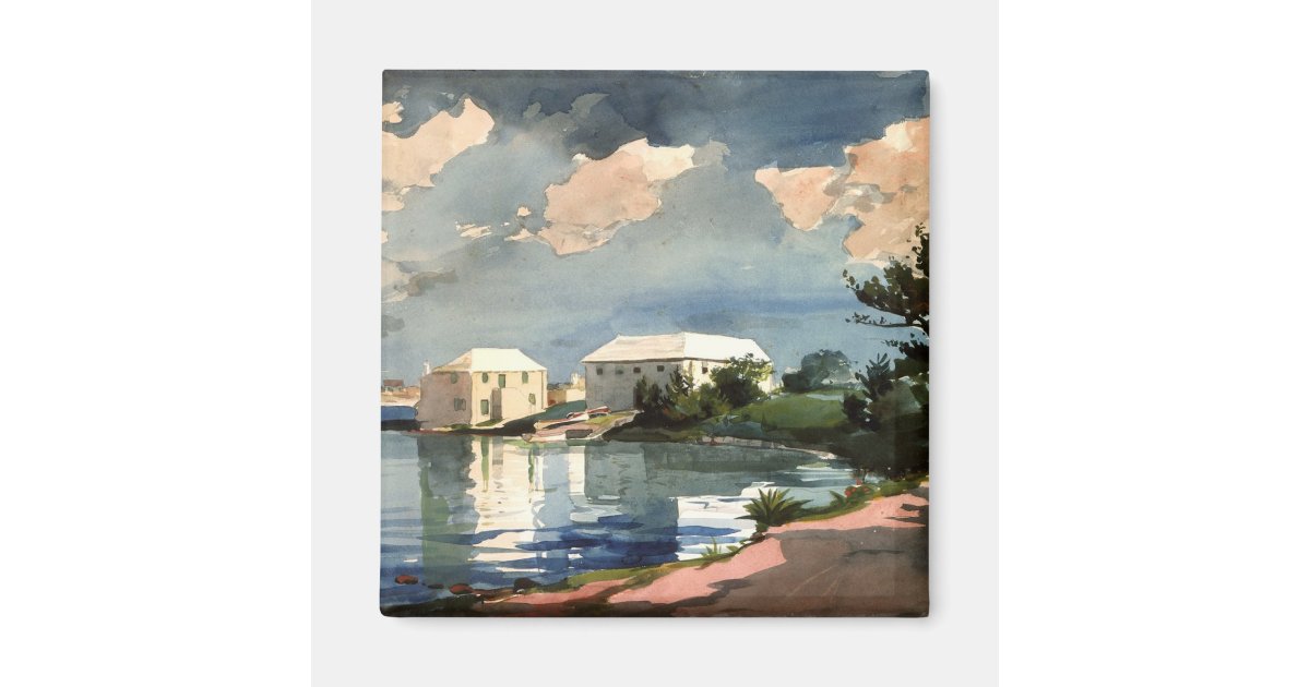 Bermuda, Salt Kettle artwork, Magnet | Zazzle