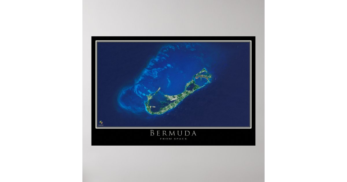 Bermuda Satellite Poster Map | Zazzle