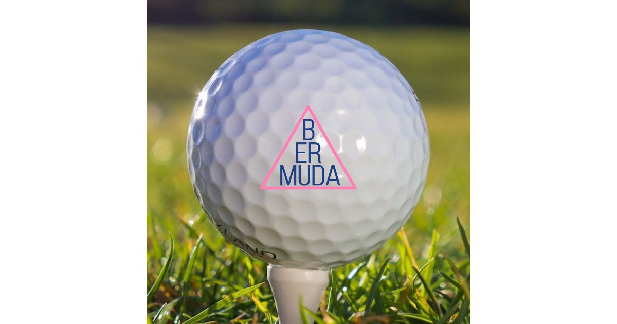 Bermuda Triangle with Modern Text Inside Golf Balls | Zazzle