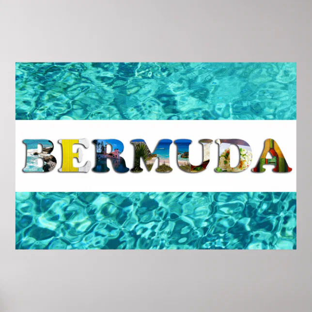 Bermuda Tropical Beach Blue Ocean Travel Photo Poster | Zazzle