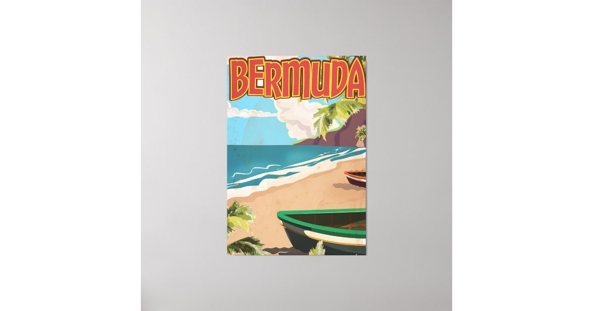 Bermuda vintage fun travel poster print | Zazzle