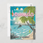 Bermuda vintage travel poster cartoon postcard | Zazzle