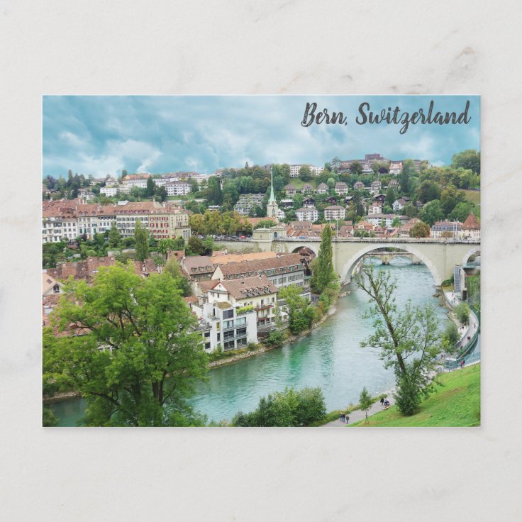 Bern Switzerland Swiss Travel Photo Aare River Postcard | Zazzle